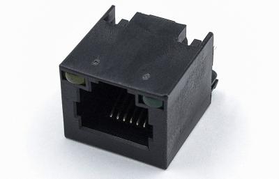 China RJ11 PCB Mount Connector 6P6C with LED Indicators 125V 1.5A TM52T511SX111 for sale