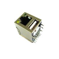 China USB 2.0 RJ45 Shielded Modular Jack Connector 8-Position 125V 1.5A with 750 Cycles Durability for sale