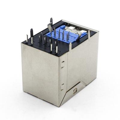 China TMRJUSB3EX11A Integrated RJ45 USB 3.0 Connector with LED Indicators - 125V 1.5A Rating for sale