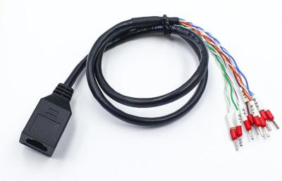 China RJ45 Patch Cable 8P8C Female Socket to Cold-Pressed Terminal Extension 600mm with 750 Cycle Durability for sale