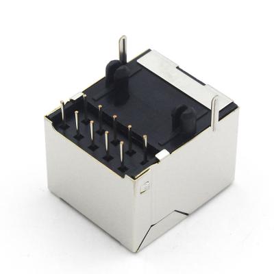 China 10-Pin RJ45 PCB Modular Jack Connector TM56A011EXX11 - 125V 1.5A Rating with UL RoHS Certification for sale