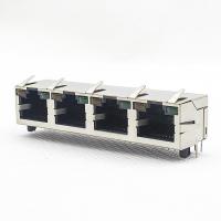 China 1x4 Port RJ45 PCB Connector 8P8C 125V 1.5A with LED Indicators TM5JA814T2112 for sale