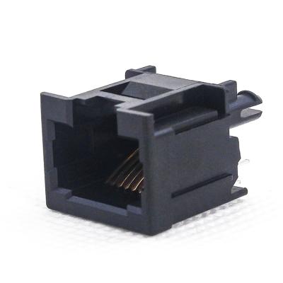 China One Port Unshielded RJ45 PCB Connector 180 Degree 8P8C Female Jack 16mm Length for sale
