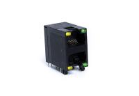 China Unshielded RJ45 Dual Modular Jack 8P8C Female Stack Connector with LED 125V 1.5A for sale