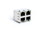 China TM5JC822T2111 RJ45 Dual Layer Connector 8 Ports 125V 1.5A for Wireless Router for sale