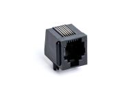 China PBT Black RJ11 PCB Jack 6P6C Single Port Connector 125V 1.5A TM571511SBX1B for sale