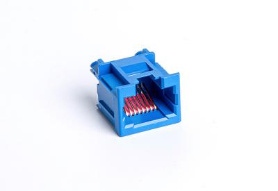 China Blue PBT UL94V-0 FCC Part 68 8P8C PCB Mount RJ45 Connector Unshielded 1.5A 125V for sale