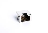 China Vertical 8P8C Magnetic RJ45 Connector TM58D811EX11K - 125V 1.5A Rating with LED Indicators for sale