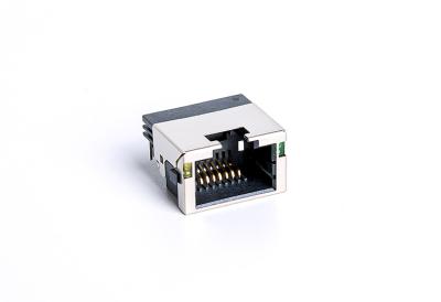 China Vertical RJ45 PCB Socket with LED Indicators 14.55×17.40×9.80mm 125V 1.5A TM58D811EX115 for sale