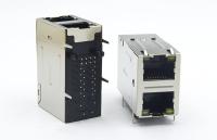 China Industrial RJ45 Ethernet Connector 38.3mm Side Entry with 10 Contacts for 10/100/1000Base-T Networks for sale