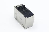 China TMX21W08DIJ135118 10G Base-T RJ45 Connector 2x1 Stacked 38.3mm Side Entry with EMI Shielding for sale