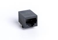China 10-Pin RJ45 90° Vertical PCB Jack Connector - 20.6mm Length, 125V 1.5A Rating for Cat5e Networks for sale