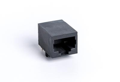 China 10-Pin RJ45 90° Vertical PCB Jack Connector - 20.6mm Length, 125V 1.5A Rating for Cat5e Networks for sale