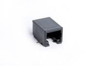 China 6 Pin RJ11 Modular Jack Black Unshielded Plastic Housing FR52 UL94V-0 Right Angle 125V 1.5A for sale