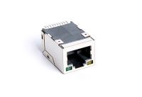 China LATCH Up SMT 10/100 Shielded RJ45 Jack 23mm Single Port Tab Up DIP Mounting TM811BD2AAB016007 for sale