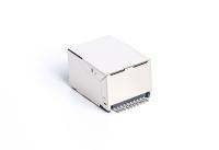 China Black RJ45 Single Port Connector 23mm PBT UL94V-0 Housing Latch Up SMT for sale