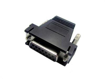 China RJ45 to DB15 Female RS232 VGA Adapter 10P8C 125V 1.5A Industrial Modular Connector RJ45-DB15F-10P8C-003 for sale