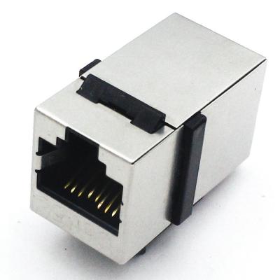 China Shielded 180° RJ45 Female Adapter - 8P8C Modular Connector with 125V 1.5A Rating for sale