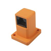 China Orange RJ45 Female-to-Female Modular Connector with 3mm Screw Hole - 8P8C 90° Angle 125V 1.5A for sale