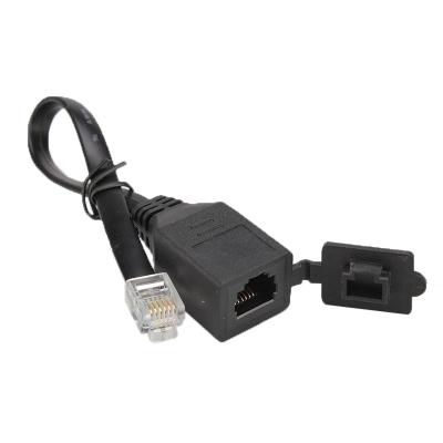 China RJ11 Male to Female Telephone Extension Cable with Dust Cover - 125V 1.5A 6P6C Configuration for sale