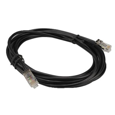 China RJ11 Plug to Plug 6-Pin Telephone Cable Cord 3000mm Black 28AWG with UL RoHS Certification for sale