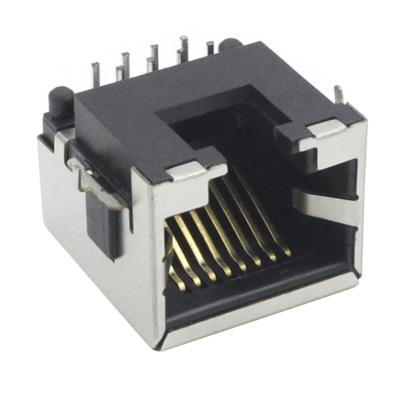 China 90° Sink Plate RJ45 Female Adapter - 14.71mm Width Single Port Shielding 8P8C Connector for sale