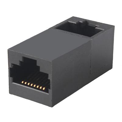 China 90 Degree RJ45 Female to Female Straight Extension Adapter 30.6mm Length 125V 1.5A Network Connector for sale