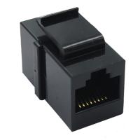China Low Profile RJ45 Female Adapter 16.13mm Height 8P8C 125V 1.5A PBT Black Fully Plastic Connector for sale