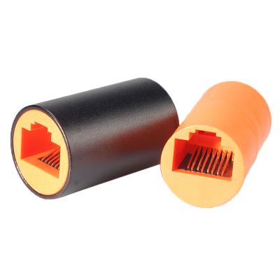 China 180 Degree Aluminum RJ45 Female Adapter 8P8C Round Straight - 125V 1.5A Rating with Gold Plated Contacts for sale