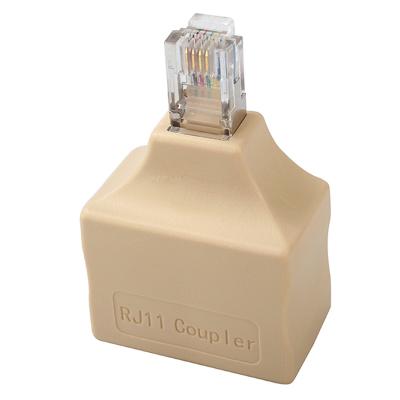 China RJ11 Modular Jack 125V 1.5A Two Female Ports 6P6C Connector 48.5mm x 32.5mm for sale