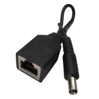 China Custom Black RJ45 Extension Cable with DC 5.5x2.1 Plug - 8 Position Connector, 750+ Cycle Durability for sale