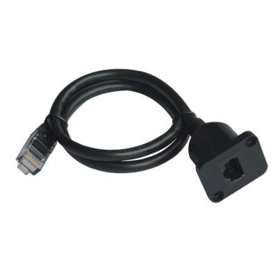 China 180 Degree RJ45 Extension Cable 8P8C Female Socket to Phone Plug - 600mm Length, 750 Cycle Durability for sale