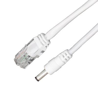China Waterproof RJ45 Extension Cable with DC Plug for PoE Cameras - 110mm Length, 8P8C Connector, 750 Cycle Durability for sale