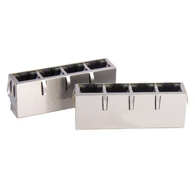 China Power Over Ethernet Poe Rj45 Jack Shield EMI LEDS Tab-down 1000 Base For Networking Switch TM114B05DE1 for sale