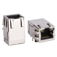 China POE RJ45 Connector Single Port 1x1 Tab-Up 10/100Base-Tx with 25.3mm Length and 1500Vrms Isolation TM311B01DAB213007 for sale