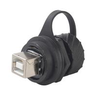 China USB Type B IP68 Waterproof Coupler Panel Mount 125V 1.5A 4P4C Industrial Grade Connector for sale