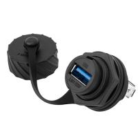 China USB 3.0 Type A IP68 Waterproof Coupler Female to Female - 33mm Length, 125V 1.5A Industrial Grade for sale