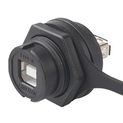 China USB 2.0 Type A to Type B RJ45 Waterproof Panel Mount Coupler - 125V 1.5A Industrial Grade for sale