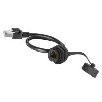 China Waterproof RJ45 Ethernet Cable Male to Female with Dust Cap - 125V 1.5A Rating for Outdoor Panel Mount Applications for sale