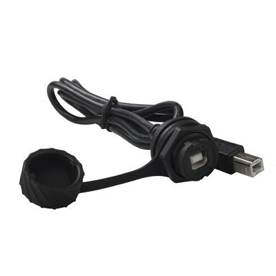 China Panel Mount USB B Male to Female RJ45 Waterproof Cable 125V 1.5A for Outdoor Printer Equipment for sale