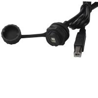 China USB B Male to Female Waterproof Cable with RJ45 Connector - 125V 1.5A Panel Mount Ethernet Extension for sale