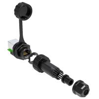 China Pure Copper RJ45 Extension Cable Male to Female 8P8C Shielded with M3 Screw Hole 300mm for sale