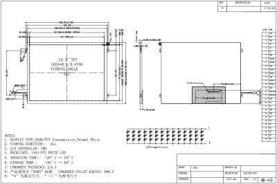 China Antiglare 800X600 RGB Standard TFT LCD Display IPS Viewing Angle 10.4 Inch for sale