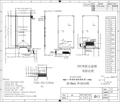 China 4 Inch 480x800 IPS TFT LCD Display Full Viewing Angle RXL040078-E for sale