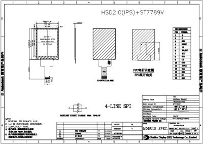 China Vertical 2.0 Inch High Brightness LCD Display White LED Sunlight Readable for sale