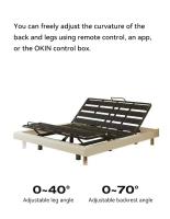 China MIENSI B100 Smart Adjustable Bed with 0-70° Head & 0-45° Foot Adjustment, Wireless Remote Control, 10-Year Warranty for sale