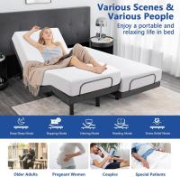 China MIENSI E300 Electric Adjustable Bed with 3-Level Massage, LED Lighting & 500-1000 lbs Capacity for sale