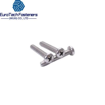 China Cross Recessed Pan Head Machine Screw DIN 7985 ISO 7045 A2 Stainless Steel M2.5x20 for sale