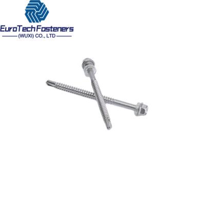 China 14 Gauge 6.30mm Hex Flange Head Self Drilling Screw #14 #10 #8 Carbon Steel C4 CorrSeal for sale