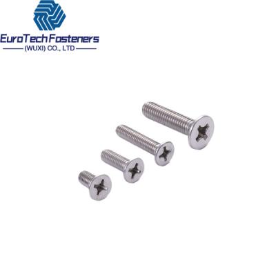China DIN 965 M1.6 to M10 Cross Recessed Countersunk Flat Head Machine Screws Stainless Steel A2 A4 for sale